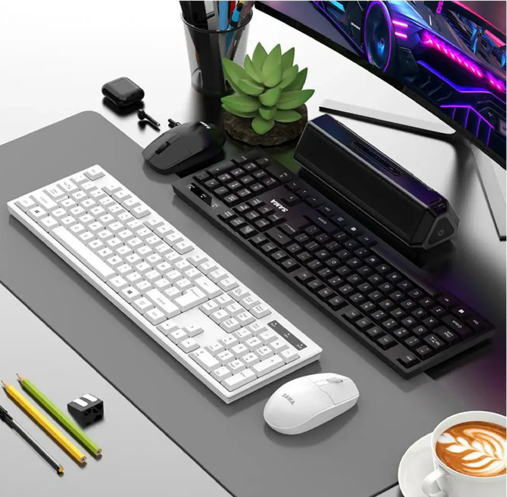 SAMA GW1500 Wireless Keyboard and Mouse Combo - White - PC Lab