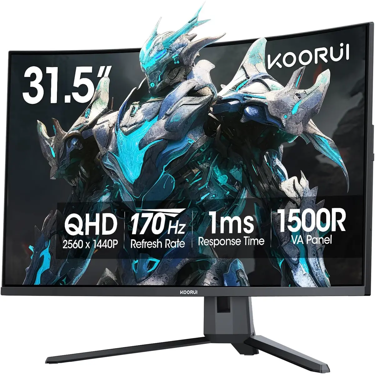 Koorui G3221SC - 32" 2K QHD 170Hz Adaptive Sync 1500R Curved Gaming ...