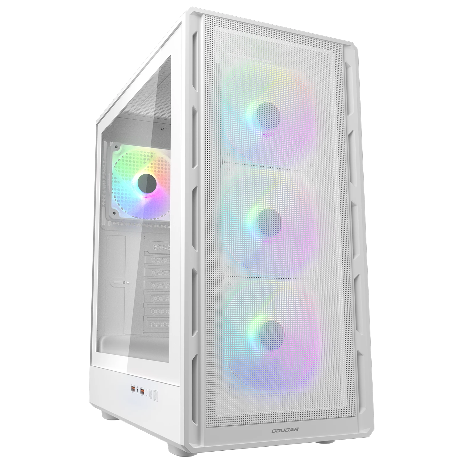 Cougar Airface Pure RGB Compact Mid-Tower ATX Case with 4 Auto RGB Fans ...