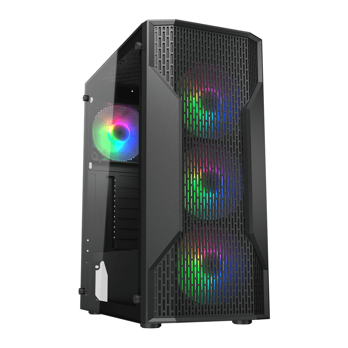 Cougar MX110 RGB Mid-Tower ATX Case with 3 Auto-RGB Fans - Black - PC Lab
