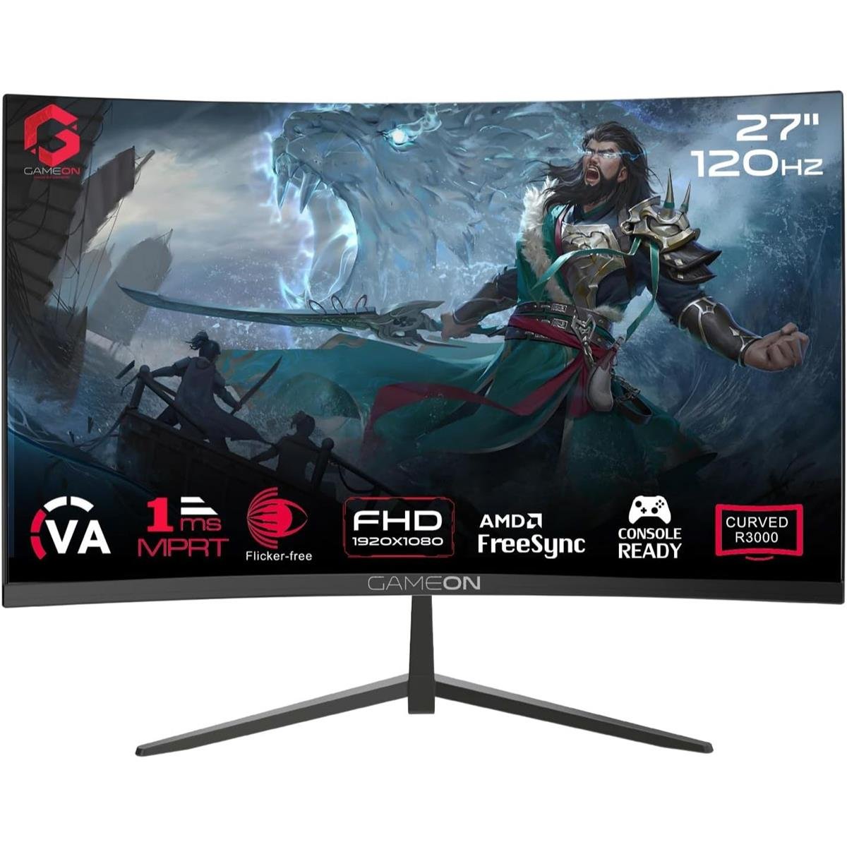 GameOn GOC27F120VA - 27" 1080P FHD 120Hz 1ms Freesync Curved Gaming ...