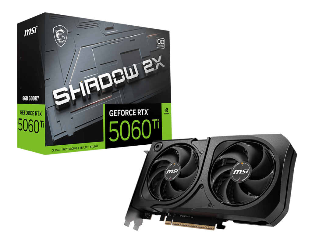 MSI GeForce RTX 5060 Ti 8GB Shadow 2X OC Plus Graphics Card - PC Lab